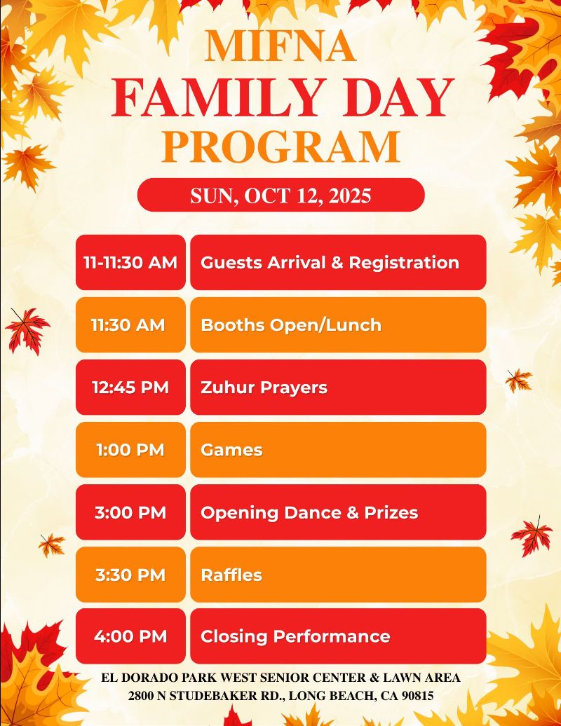 Event Program for Family Day, Sun, Oct 12, 2025 – MIFNA